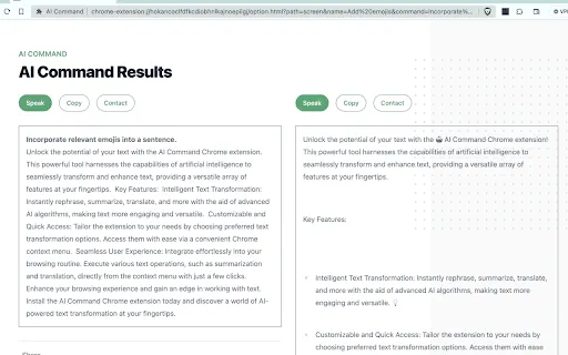 AI Command - Transform Text Using AI in Chrome | Creati.ai