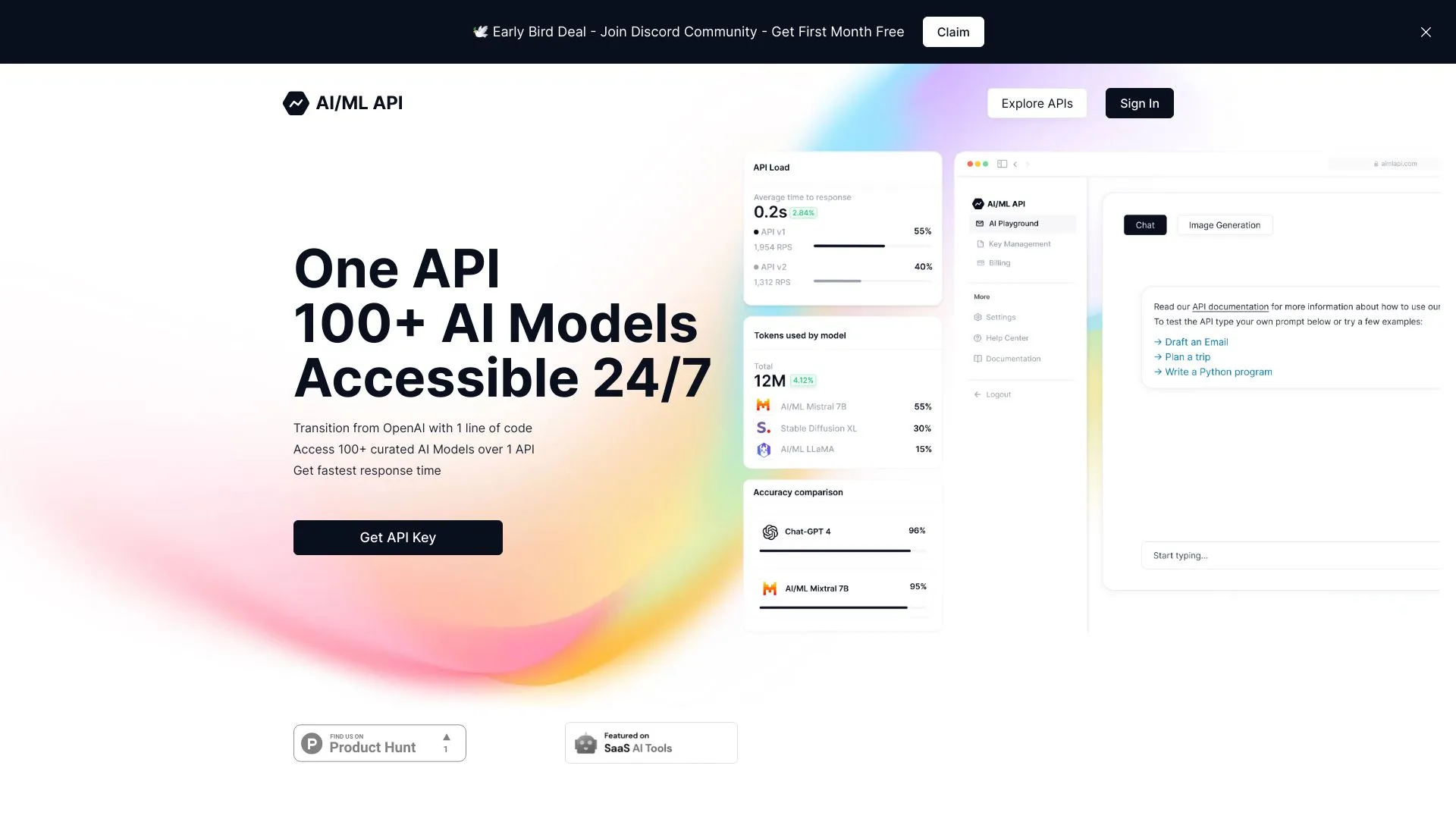 Access 100+ AI Models with a Single API | AIMLAPI | Creati.ai