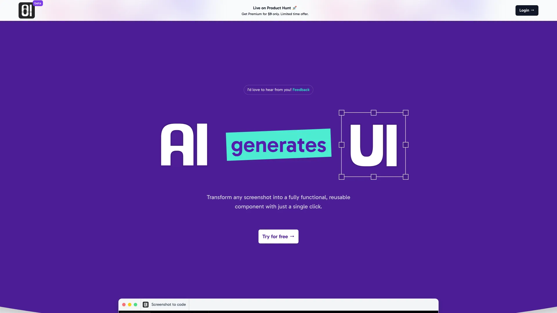 AIUI.me - Transform Screenshots into Reusable UI Components | Creati.ai
