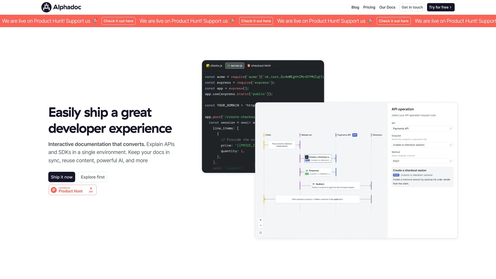 Alphadoc.io - Interactive API and SDK Documentation Platform | Creati.ai