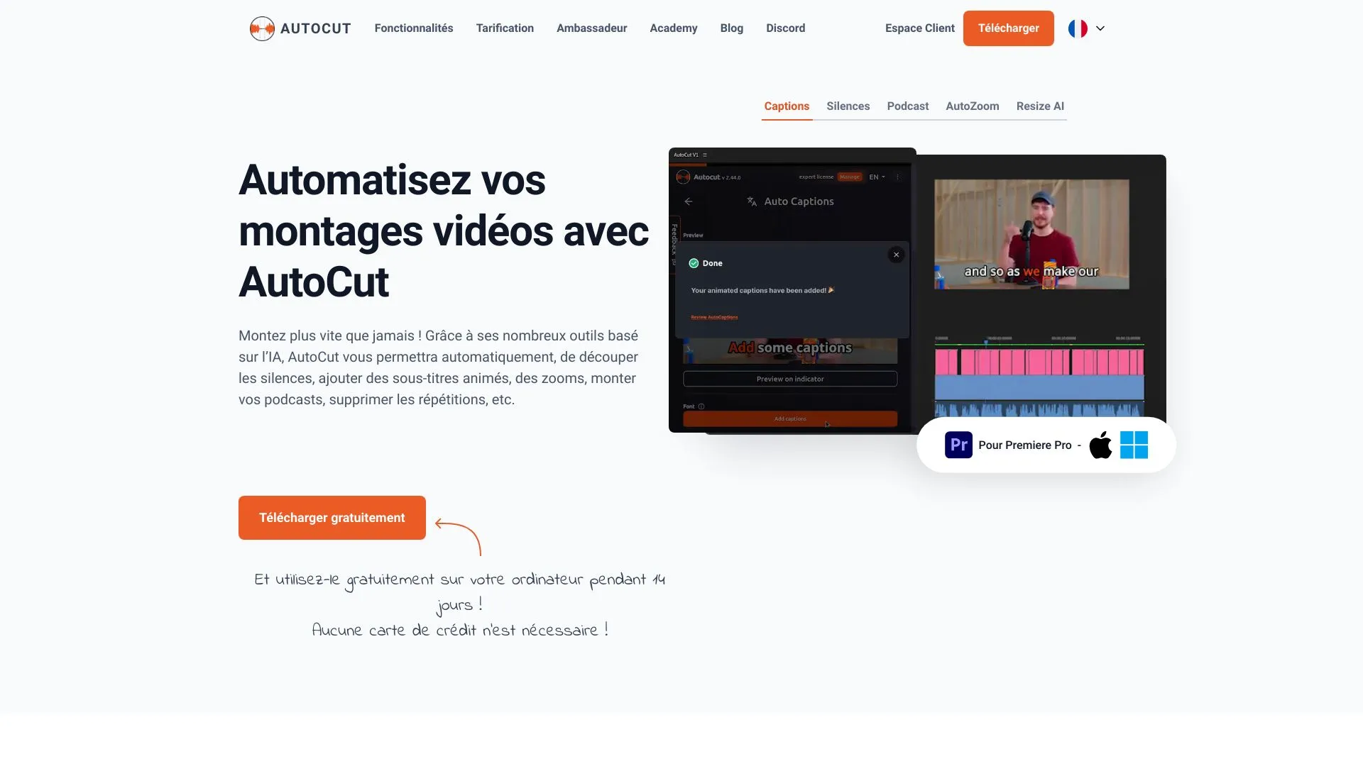 AutoCut : Plugin Premiere Pro alimenté par l'IA pour le montage vidéo | Creati.ai