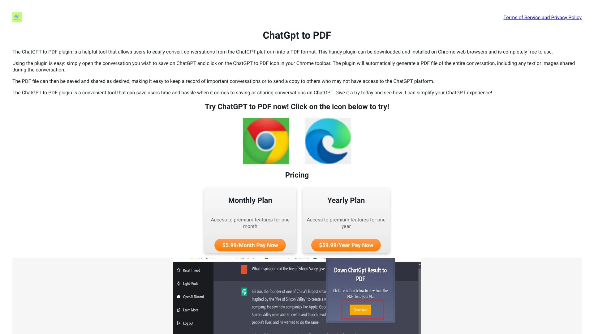 Convert ChatGPT Conversations to PDF - ChatGPT2PDF | Creati.ai