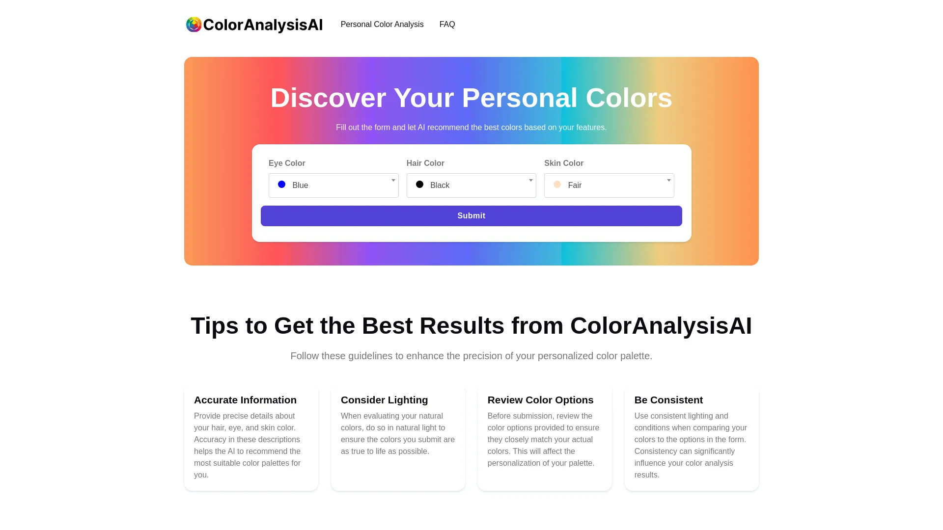 Personal Color Analysis Tool - Find Your Best Colors | Creati.ai