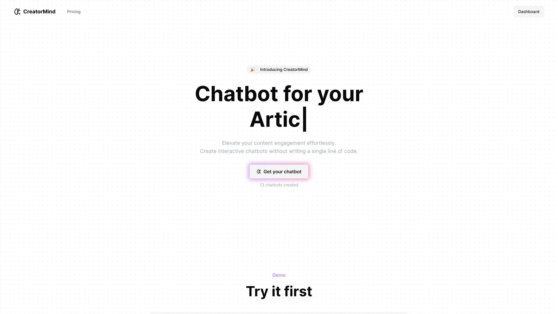 Creatormind Create Interactive Chatbots For Your Blog Creati Ai