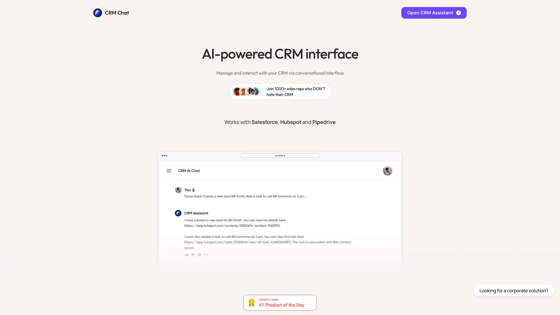 CRM Conversacional Impulsado por IA | CRMChat.ai | Creati.ai
