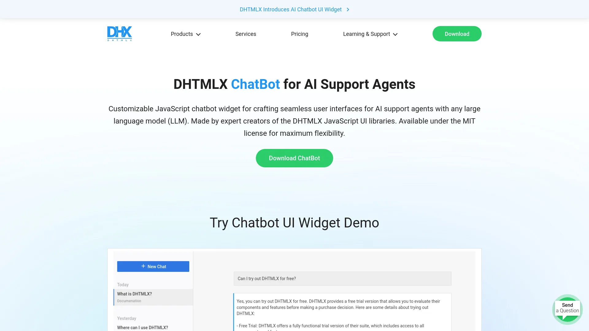 Dhtmlx Chatbot Widget Javascript Personalizable Para Soporte Ai 6470