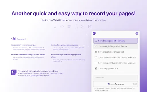 DigitalPage Web Clipper - Captura y resume contenido web | Creati.ai
