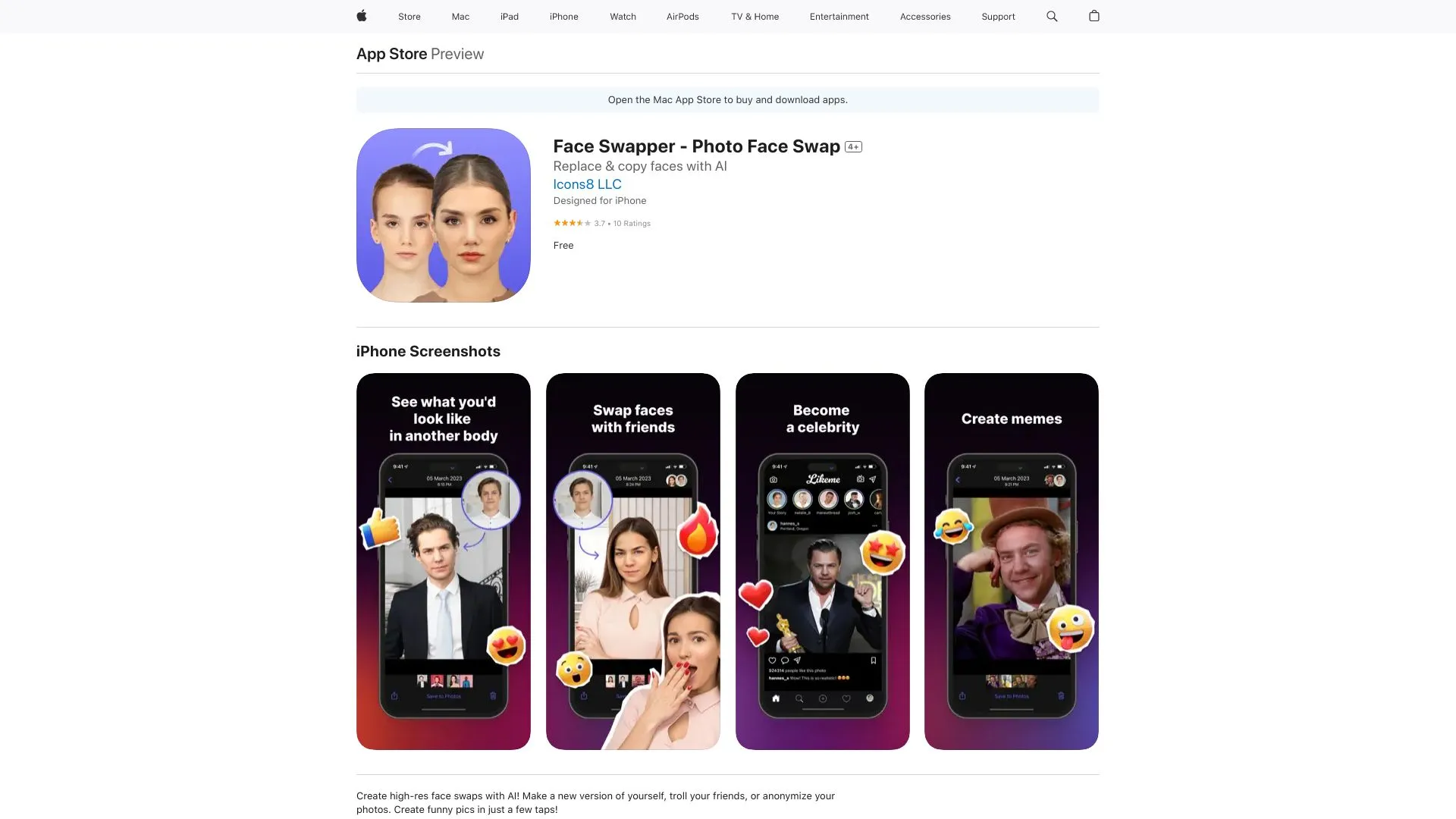 Face Swapper AI Face Mixer - Intercambio de caras sin costura con IA | Creati.ai