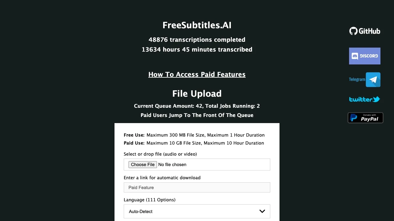FreeTranscription & Translation - Audio & Video | FreeSubtitles.AI | Creati.ai