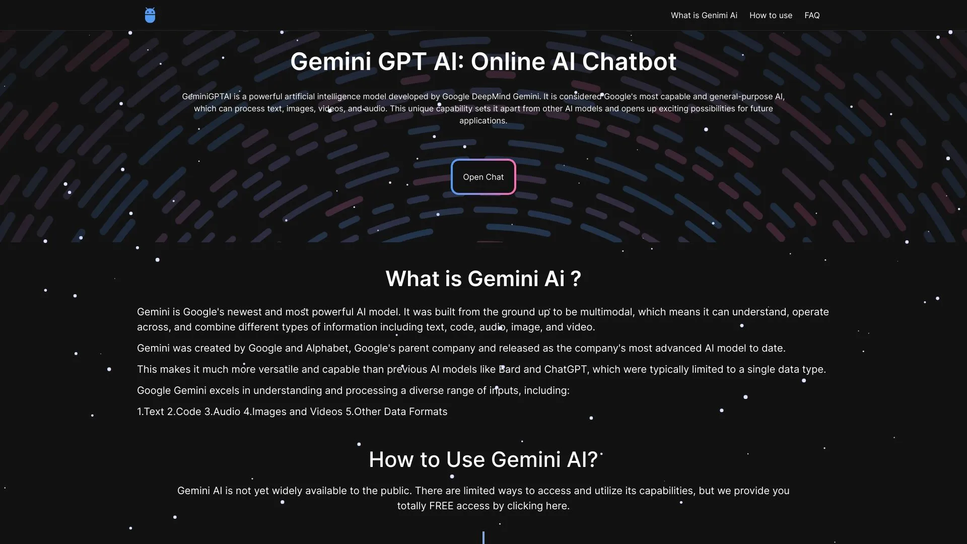 Gemini GPT AI: Multimodal Chatbot for Seamless Interactions | Creati.ai