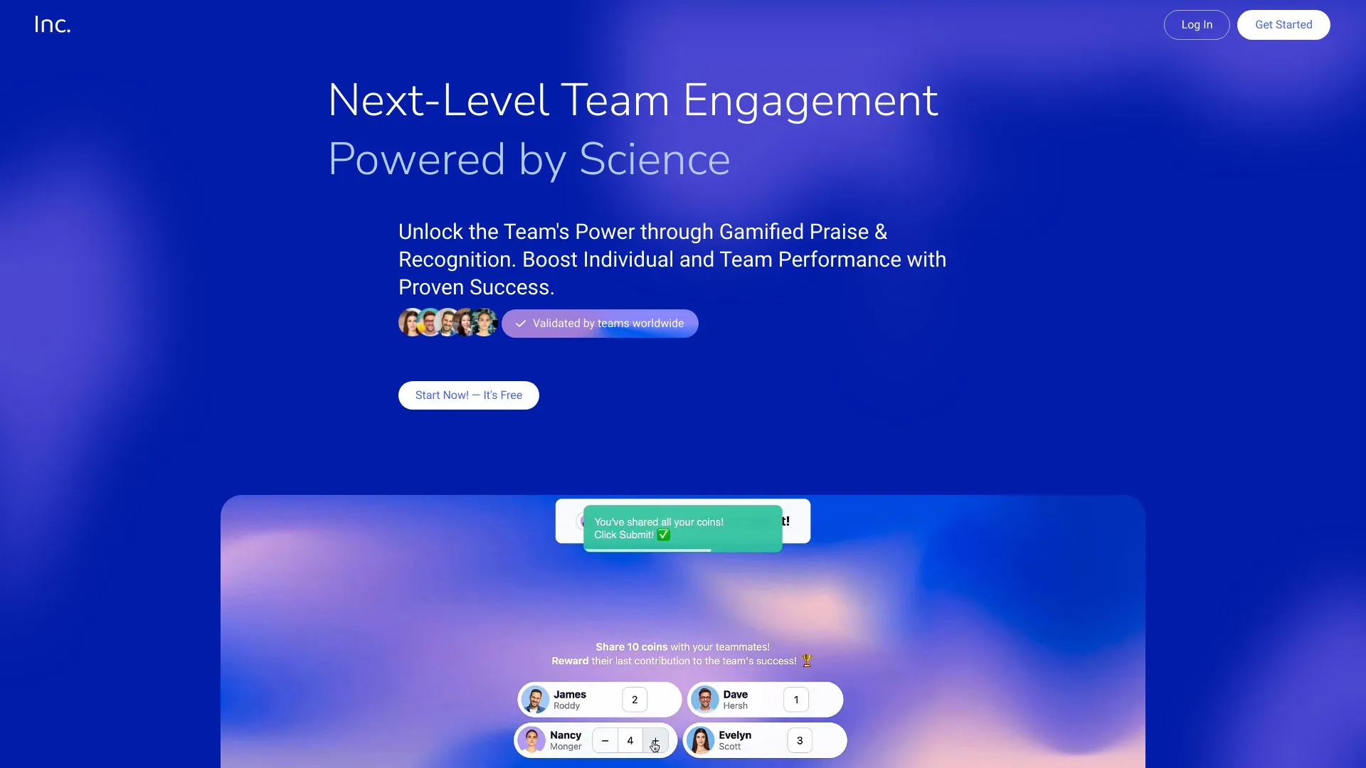 Enhance Team Performance with Gamified Praise & Recognition | INC | Creati.ai