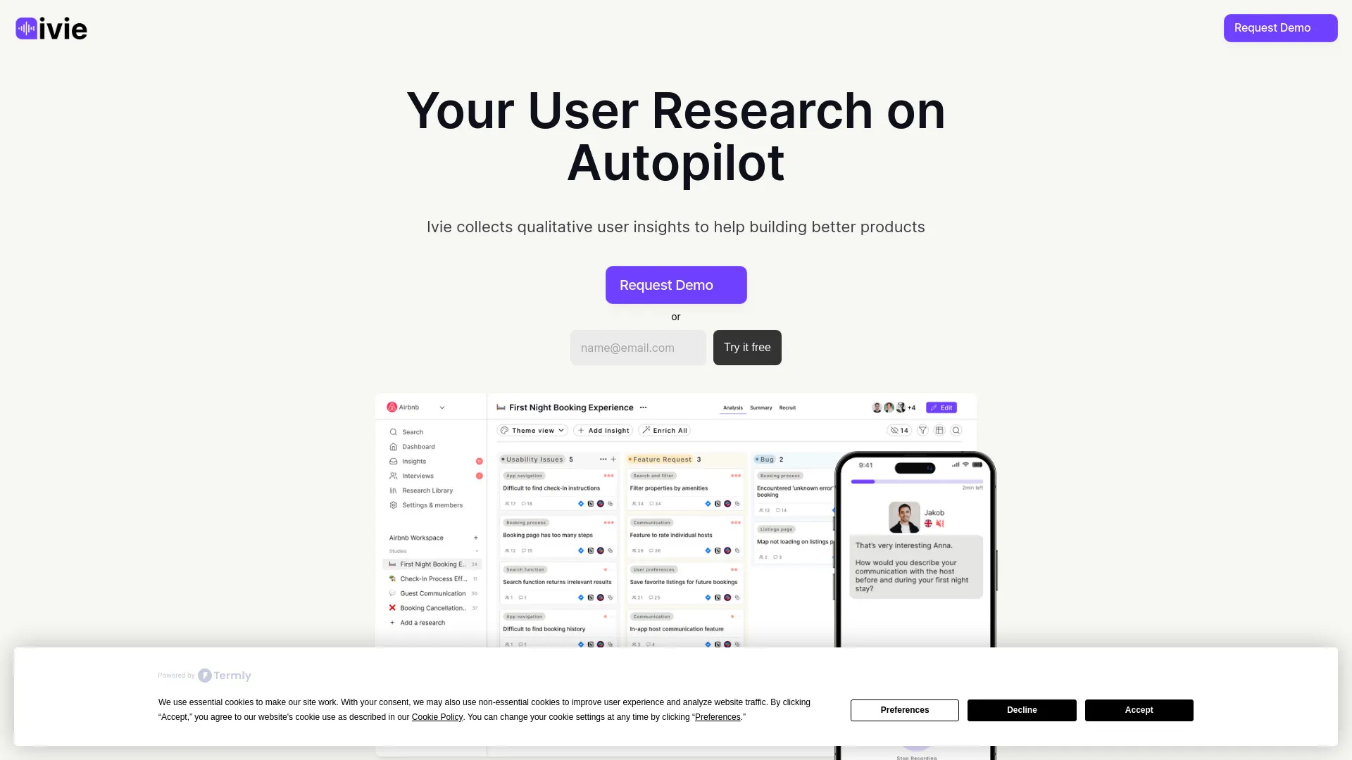 Ivie - AI-Powered Insights to Enhance User Research | Creati.ai