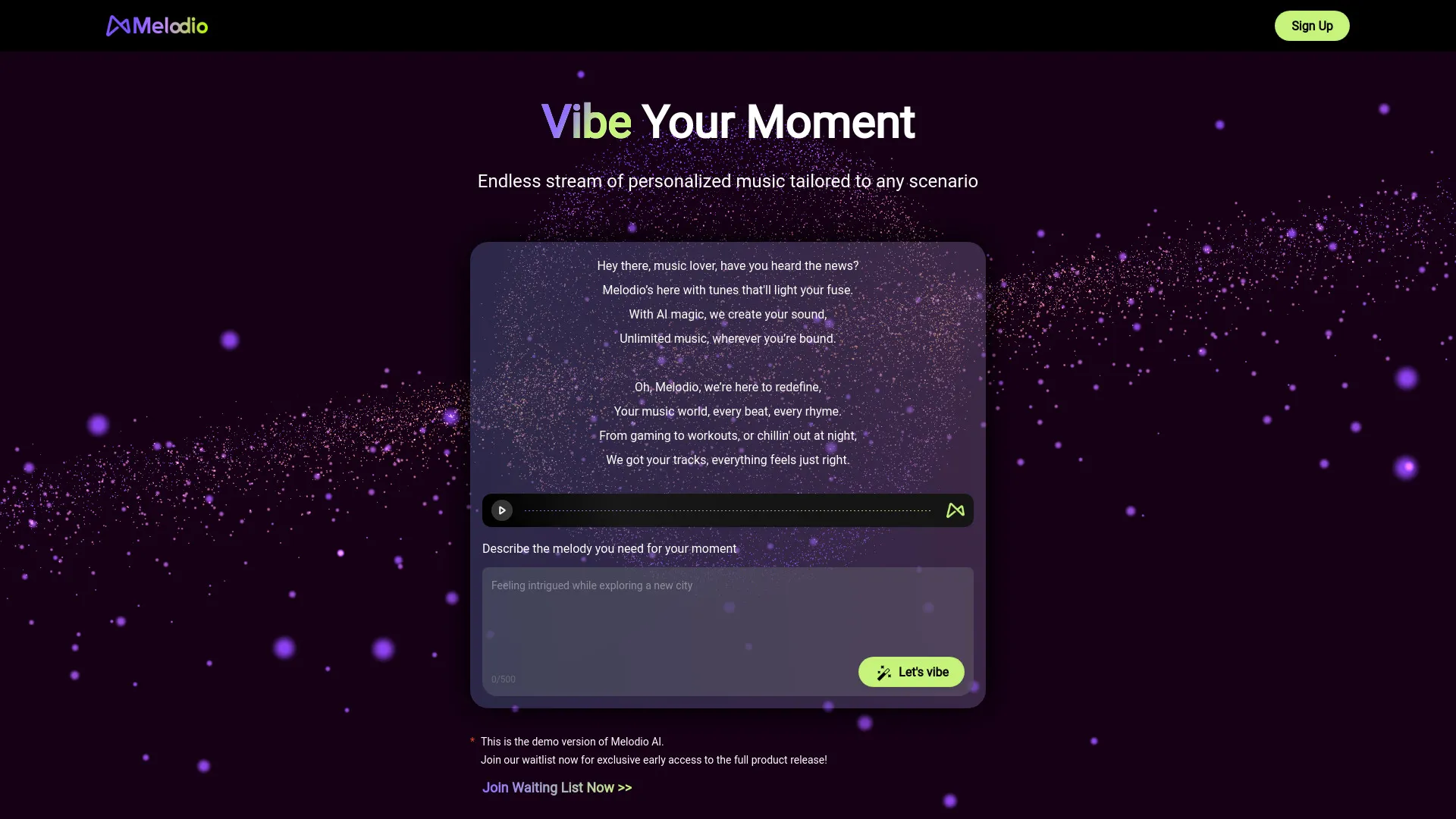 Melodio AI: Personalized Music Streaming for Every Mood | Creati.ai