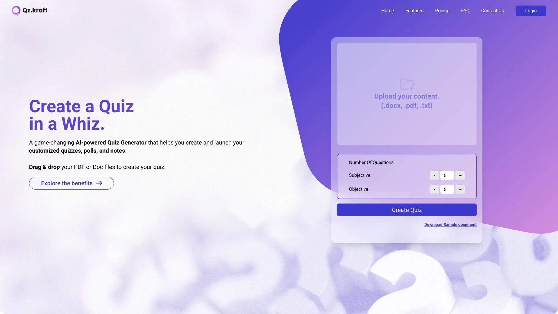 LearnKraft: AI-Powered Quiz Generator for Engaging Content | Creati.ai