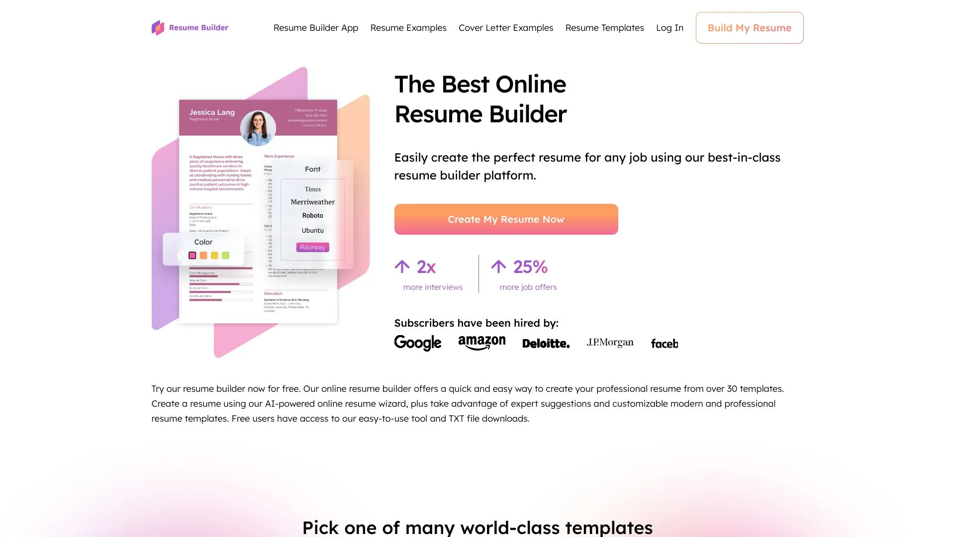 Professional Online Resume Builder | ResumeBuilder.com | Creati.ai