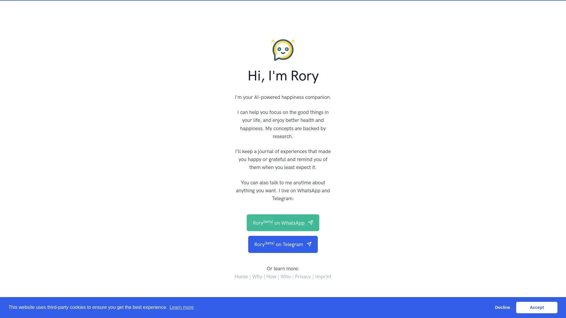 Rory AI: Your Personal Happiness Companion | Creati.ai