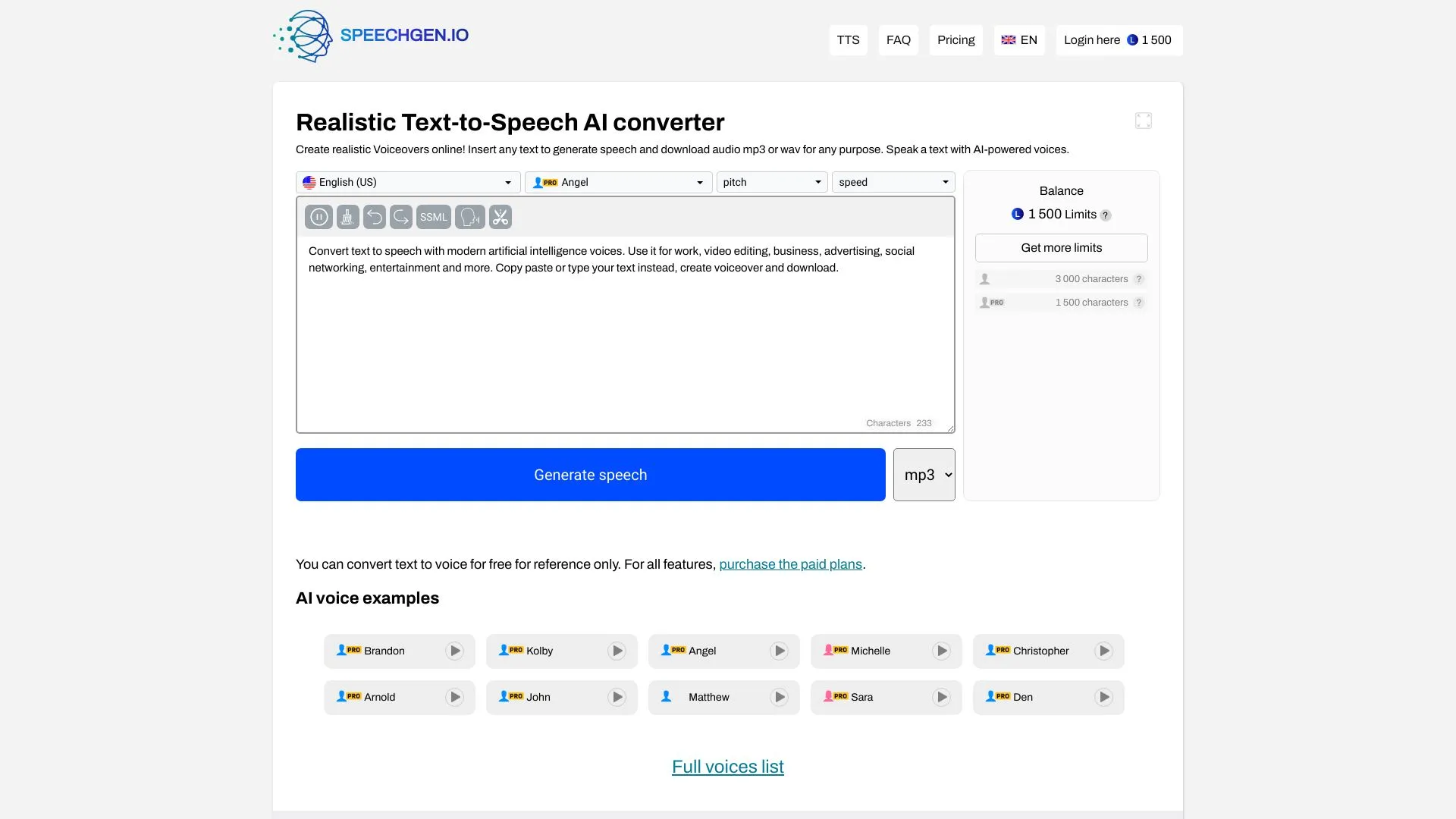 SpeechGen.io - AI Text to Realistic Speech Converter | Creati.ai
