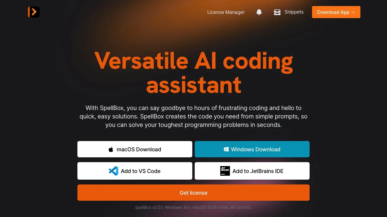 SpellBox - Asistente de Codificación Impulsado por IA para Desarrolladores | Creati.ai