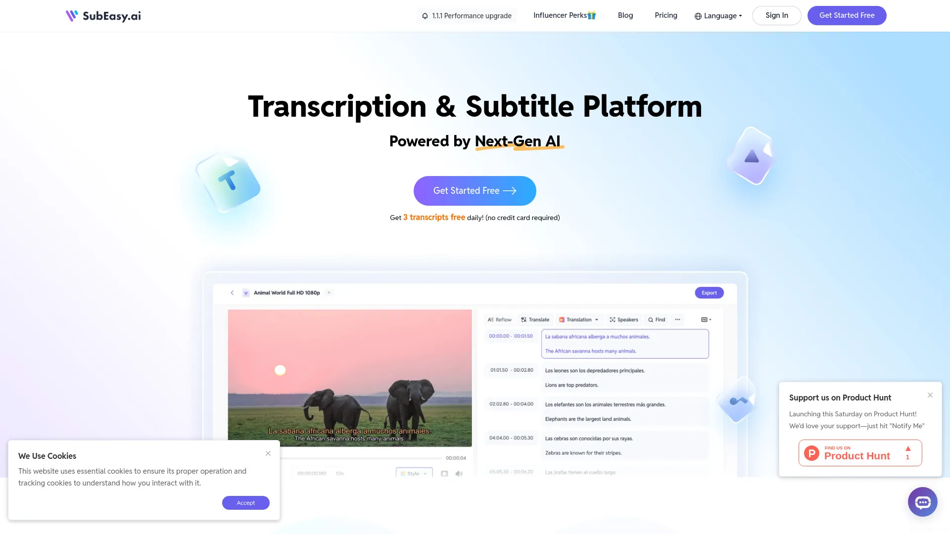 SubEasy: AI Transcription & Subtitle Service | Creati.ai