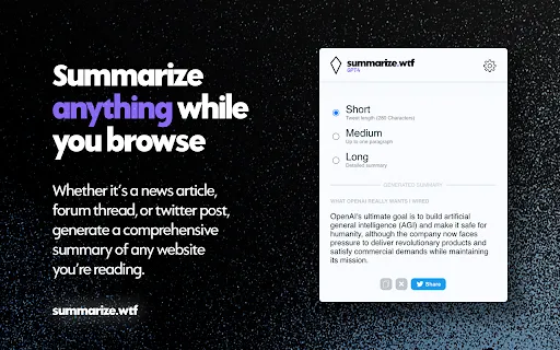 Summarize.WTF AI Copilot - Instant Content Summaries | Creati.ai