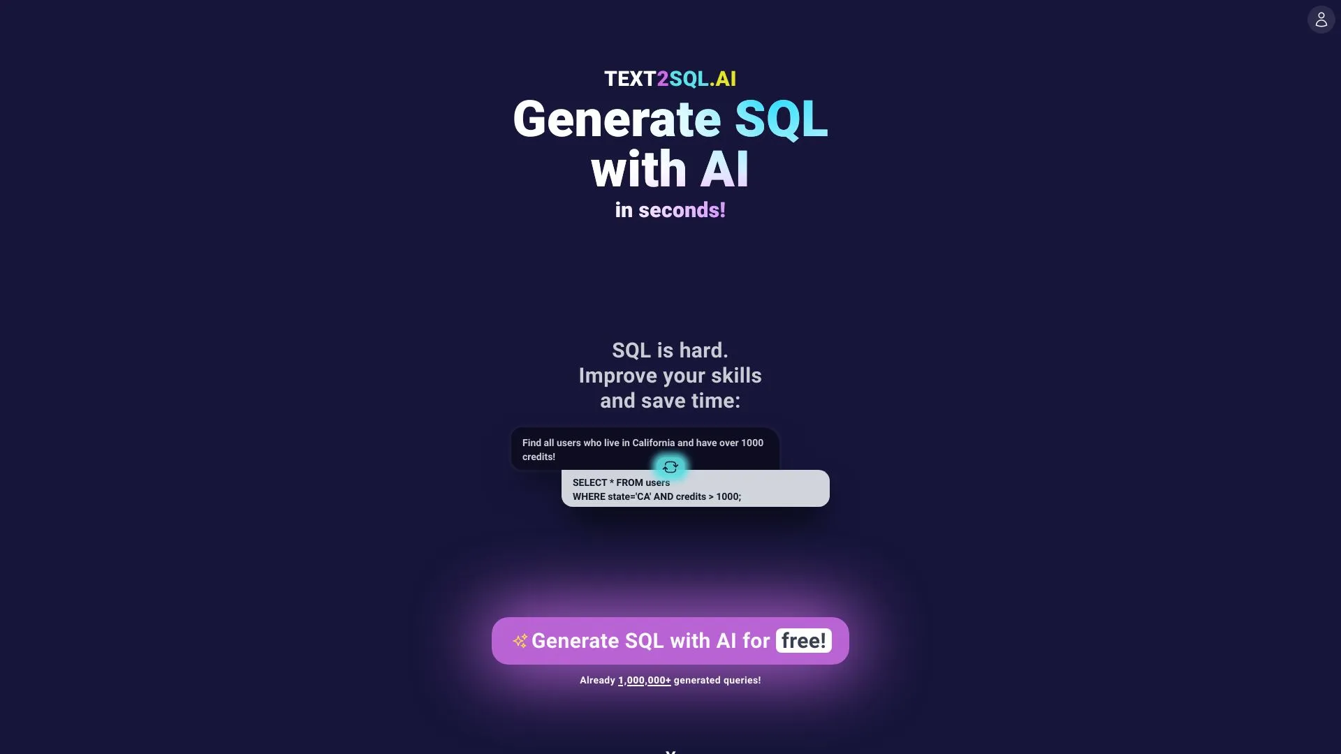 Text2SQL.AI - Convierte text fácilmente en consultas SQL | Creati.ai