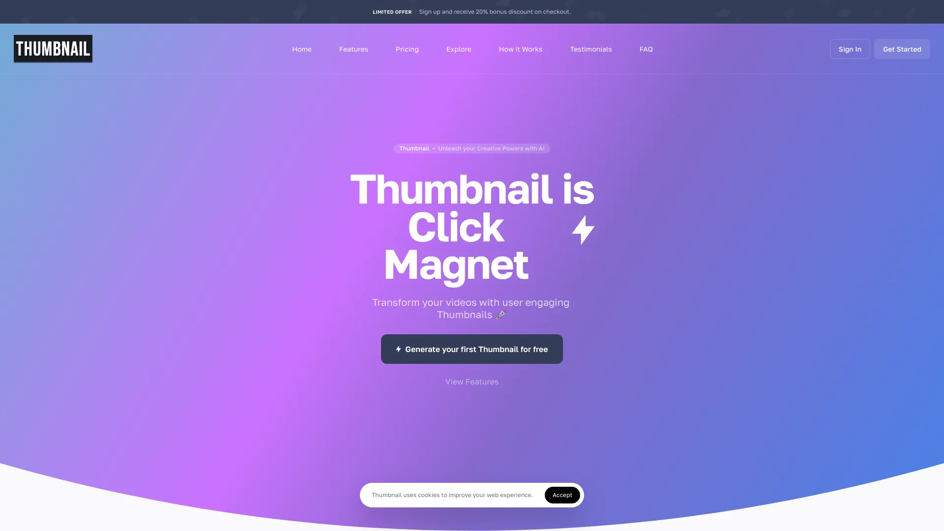 Thumbnail.BOT - AI-Generated Thumbnails Made Easy | Creati.ai