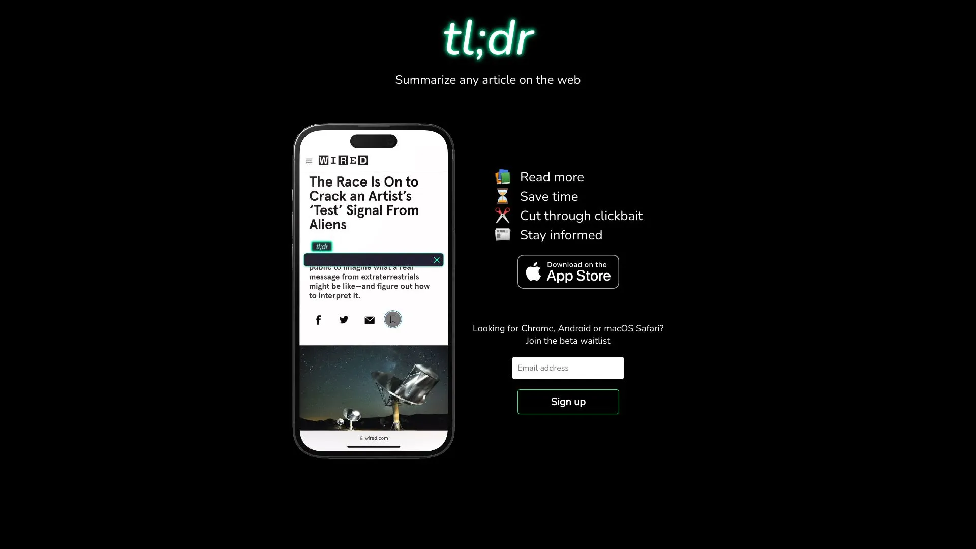 tl;dr AI - Herramienta de Resumen Instantáneo de Artículos | Creati.ai
