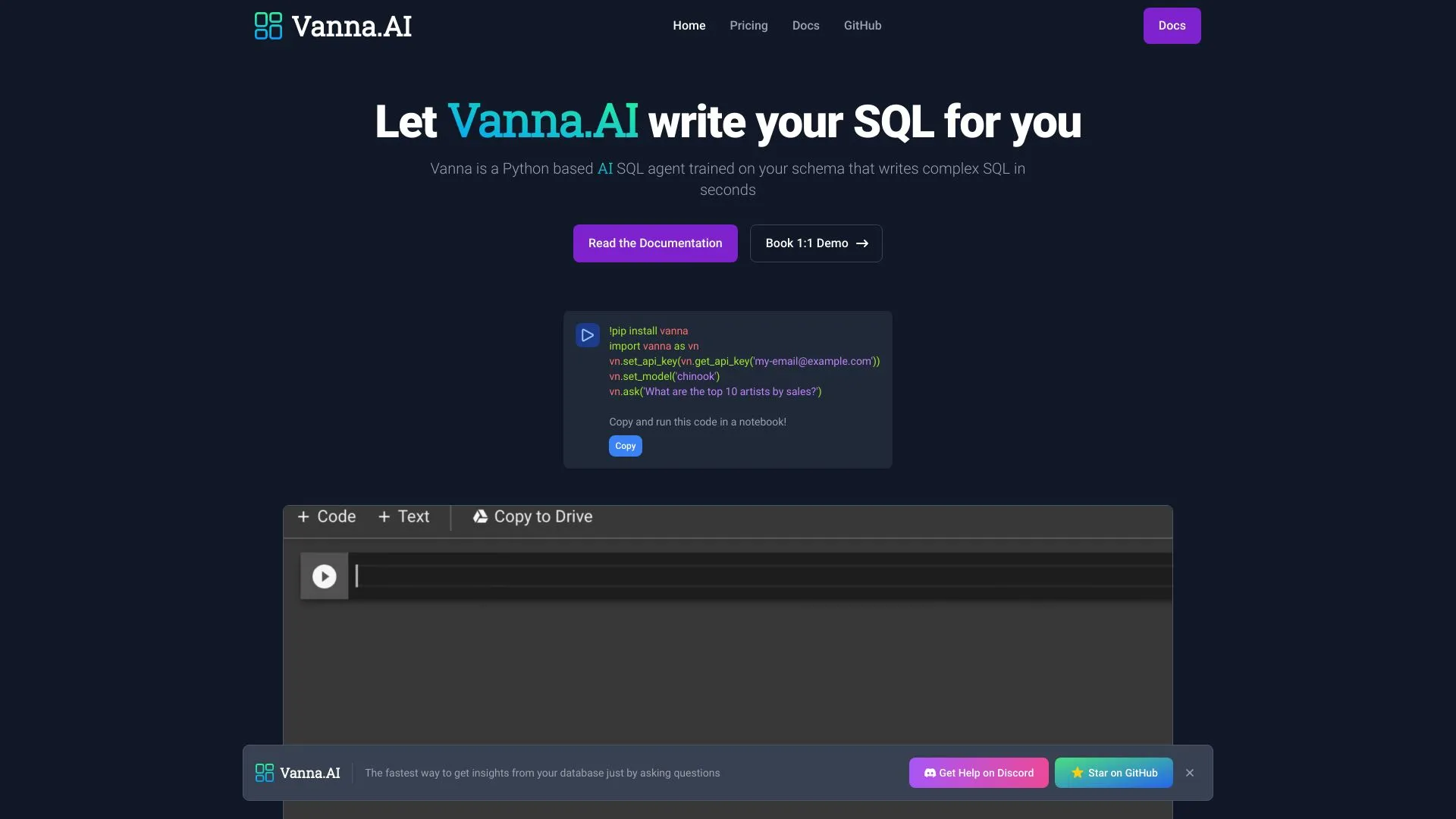 Vanna Ai инструмент генерации Sql запросов на основе Ai Creati Ai