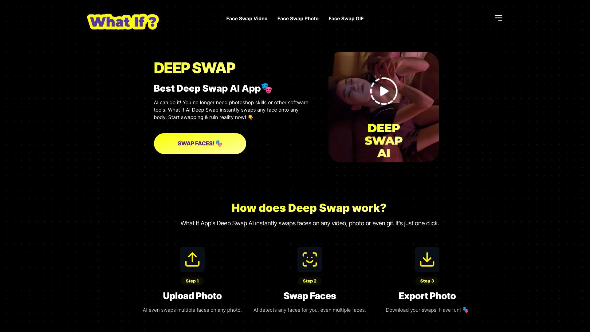 DeepSwap - KI-Gesichtstauscher für Fotos, Videos & GIFs | Creati.ai