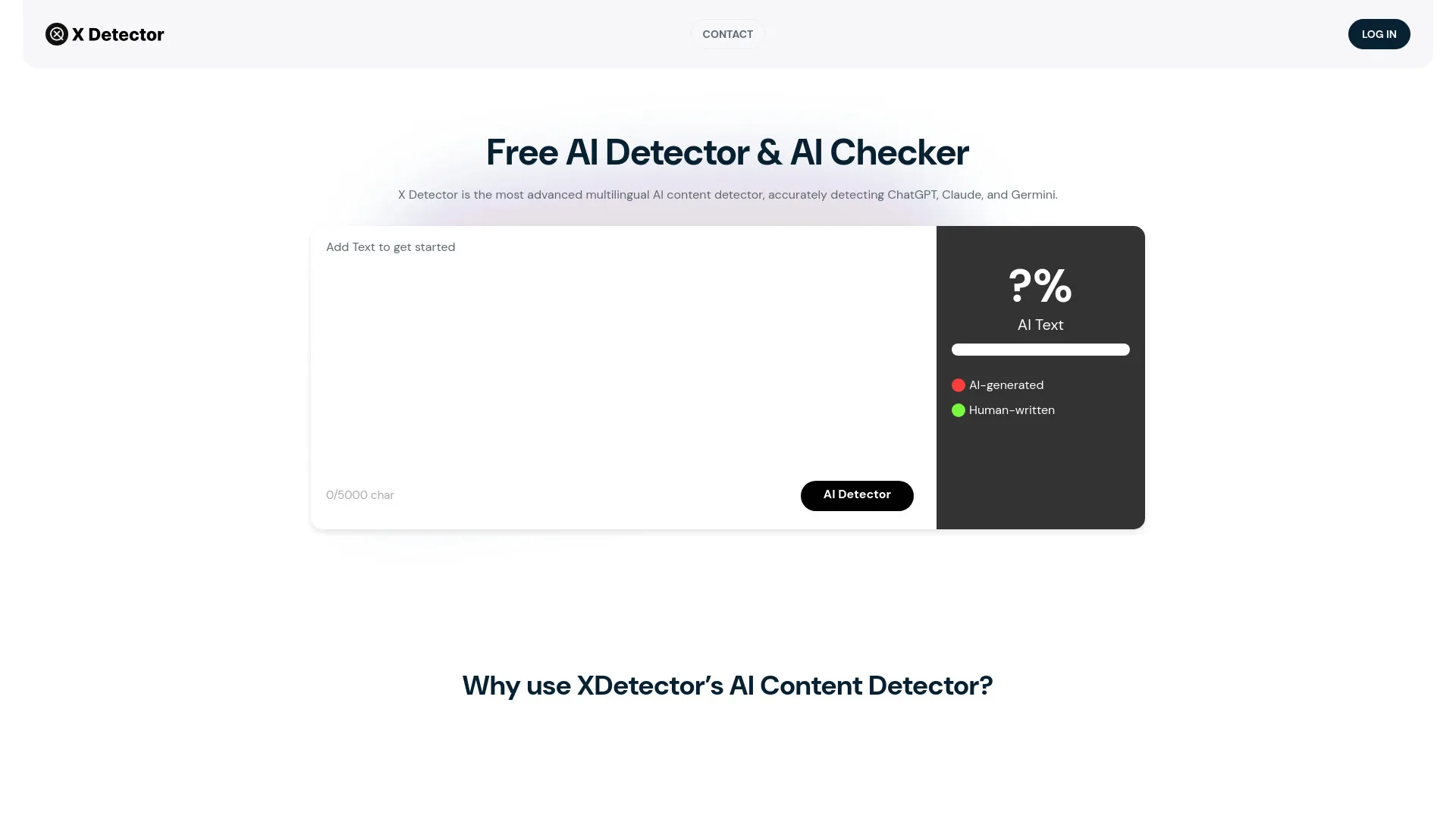 Detect Ai Generated Text With X Detector Creati Ai