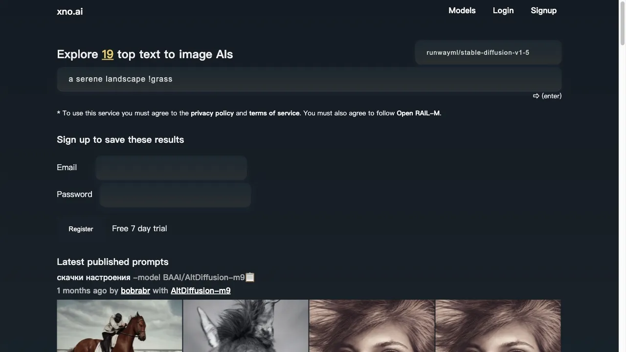 Xno.ai - 텍스트를 놀라운 이미지로 변환하고 암호화폐를 벌기 | Creati.ai